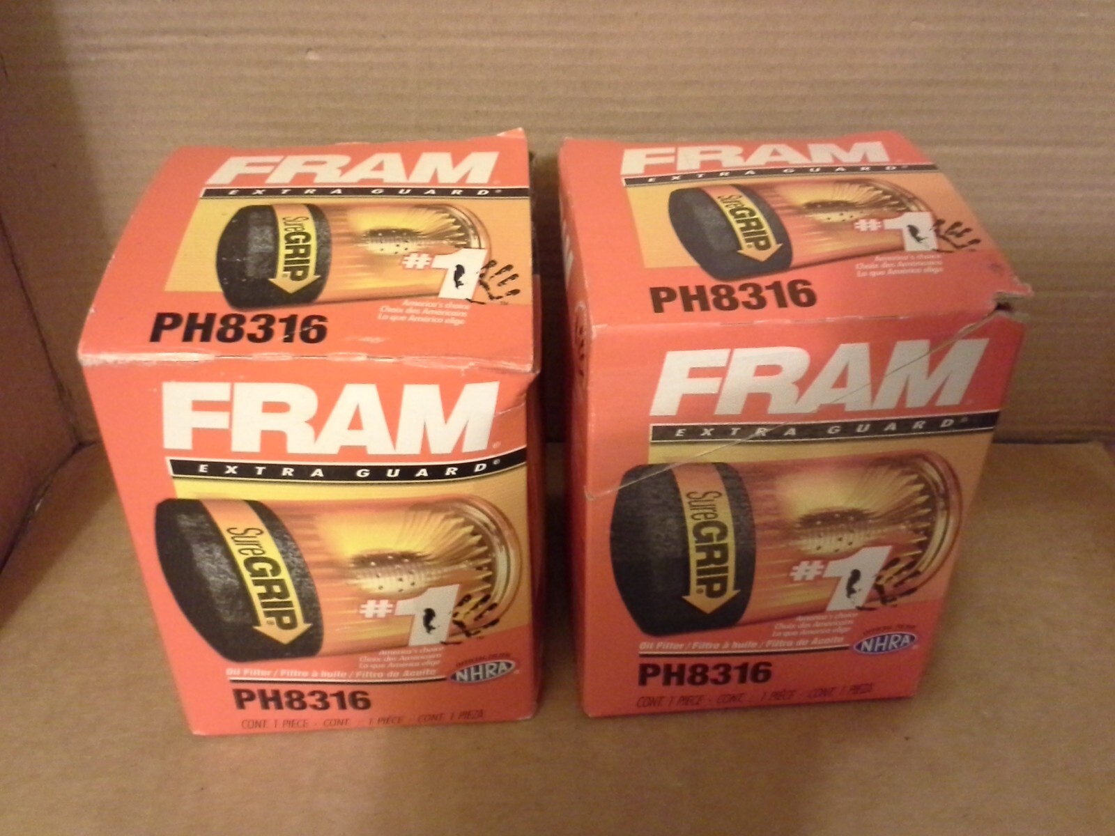 2PK. Fram Extra Guard Oil Filter PH8316 With Sure Grip 3X Engine ...