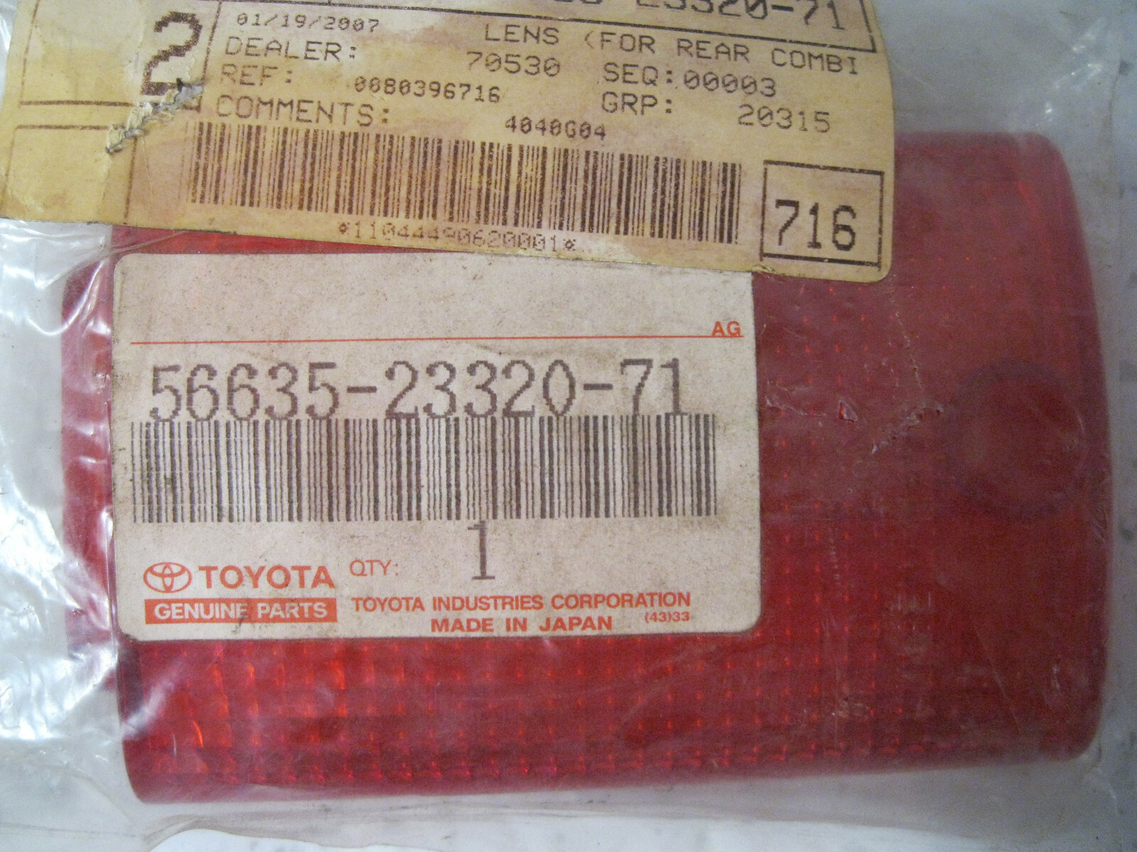 Toyota 56635-23320-71 FPE Red Lens | eBay