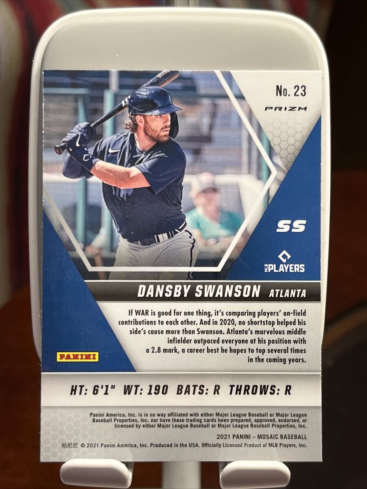 DANSBY SWANSON 2021 PANINI MOSAIC BASEBALL REACTIVE RED PRIZM ATLANTA ...
