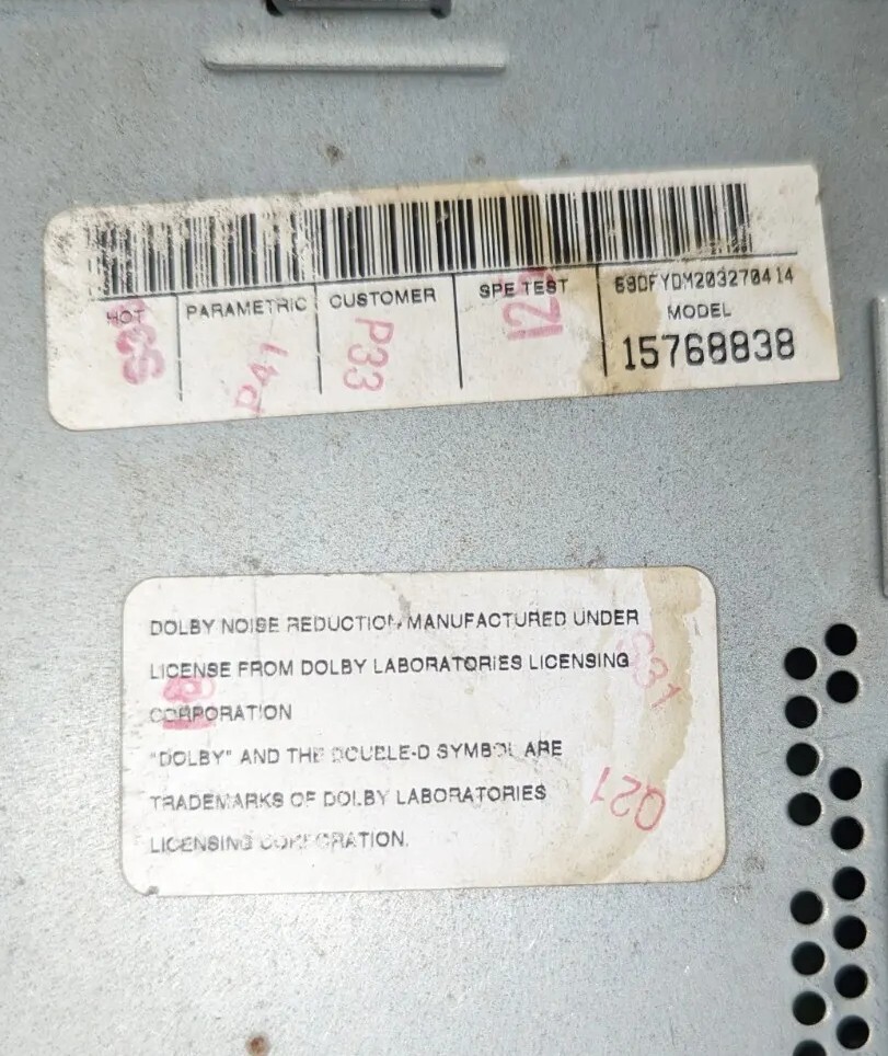 95 96 97 98 99 00 01 02 Chevrolet Tahoe Suburban Sierra Radio Cassette ...