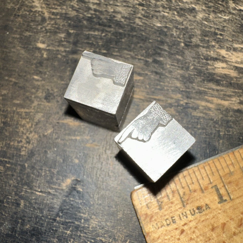 Printing Blocks “ 2 Fingers Pointing “ Lead Face | eBay