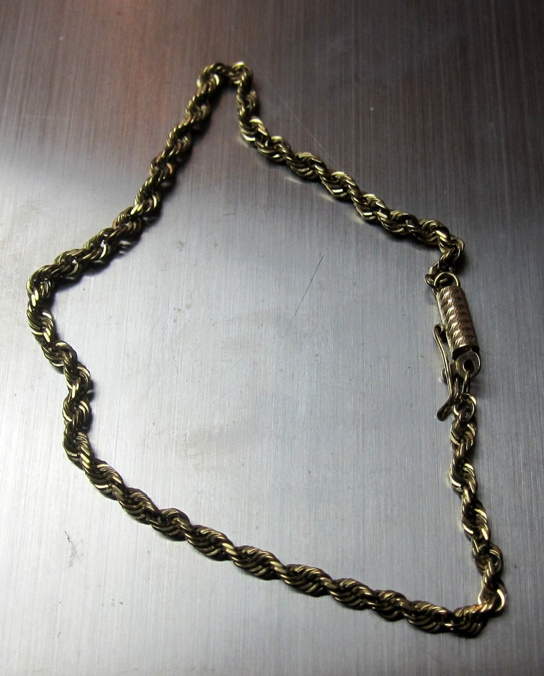 Women 10k Yellow Gold Rope Chain Bracelet 8 Inches 4.1 Grams | eBay