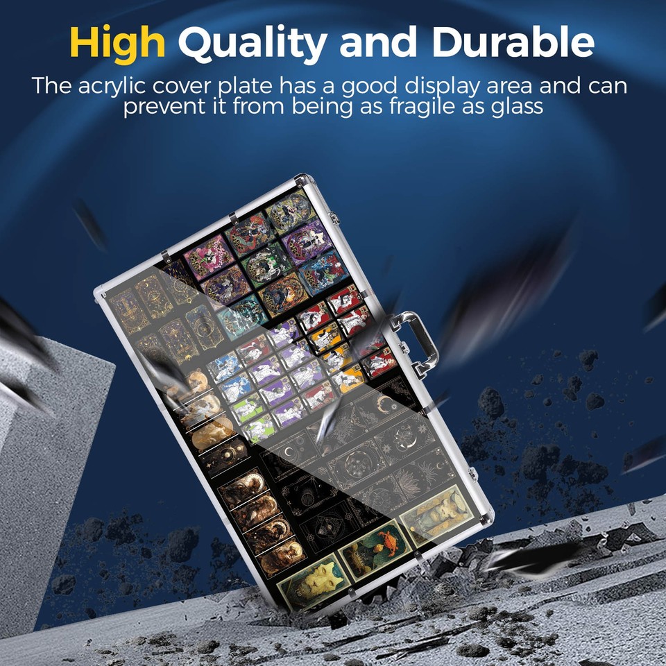 Card Show Display Case, 34 In X 22 In Large Aluminum Cards Display Case ...