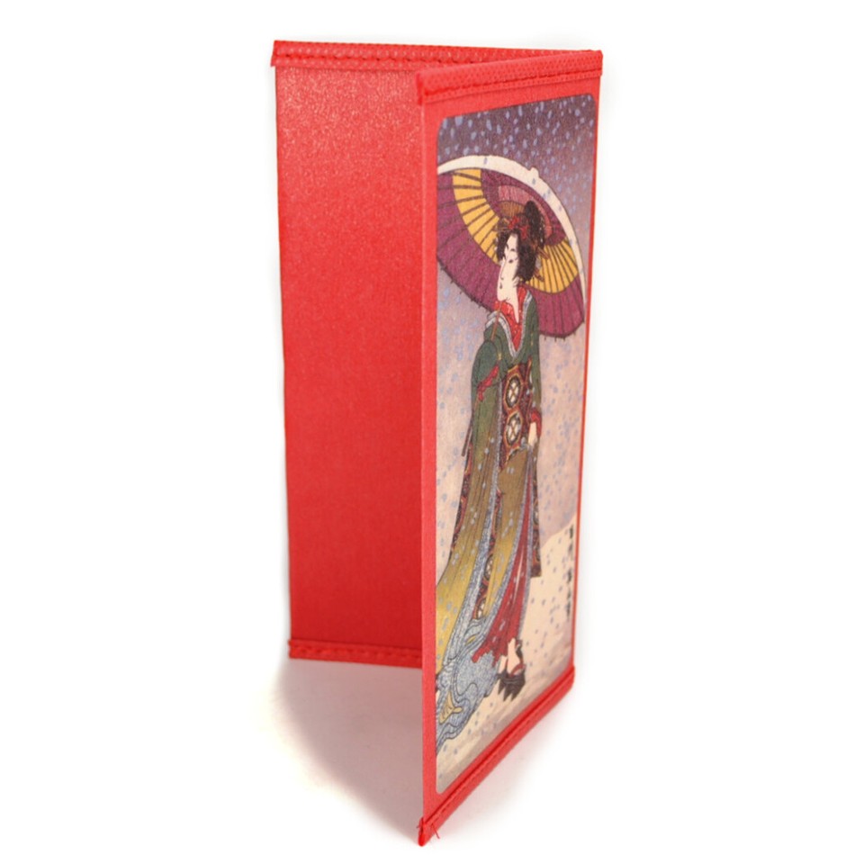 JAPANESE GEISHA WALLET Paper Bi-Fold Checkbook Cover Ukiyo-e Asian ...