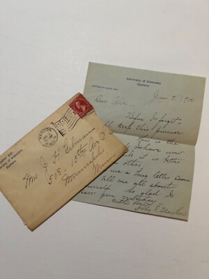 University of Wisconsin Handwritten Letter 1900 Ladies Hall - Madison ...