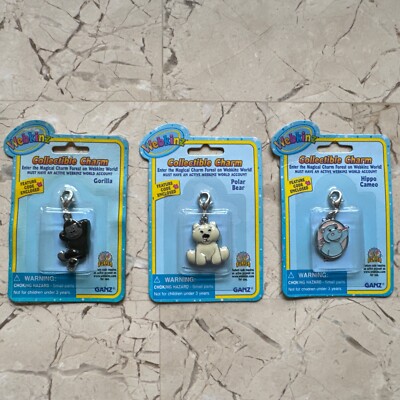 Webkinz Collectible Charms Lot Of 3 Gorilla, Polar Bear, Hippo | eBay