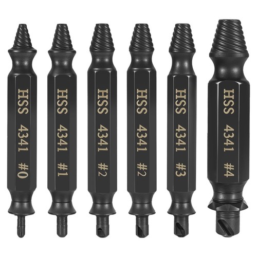 6PCS Damaged Screw Extractor Set Hss Easy out Stripped Screw Removal ...