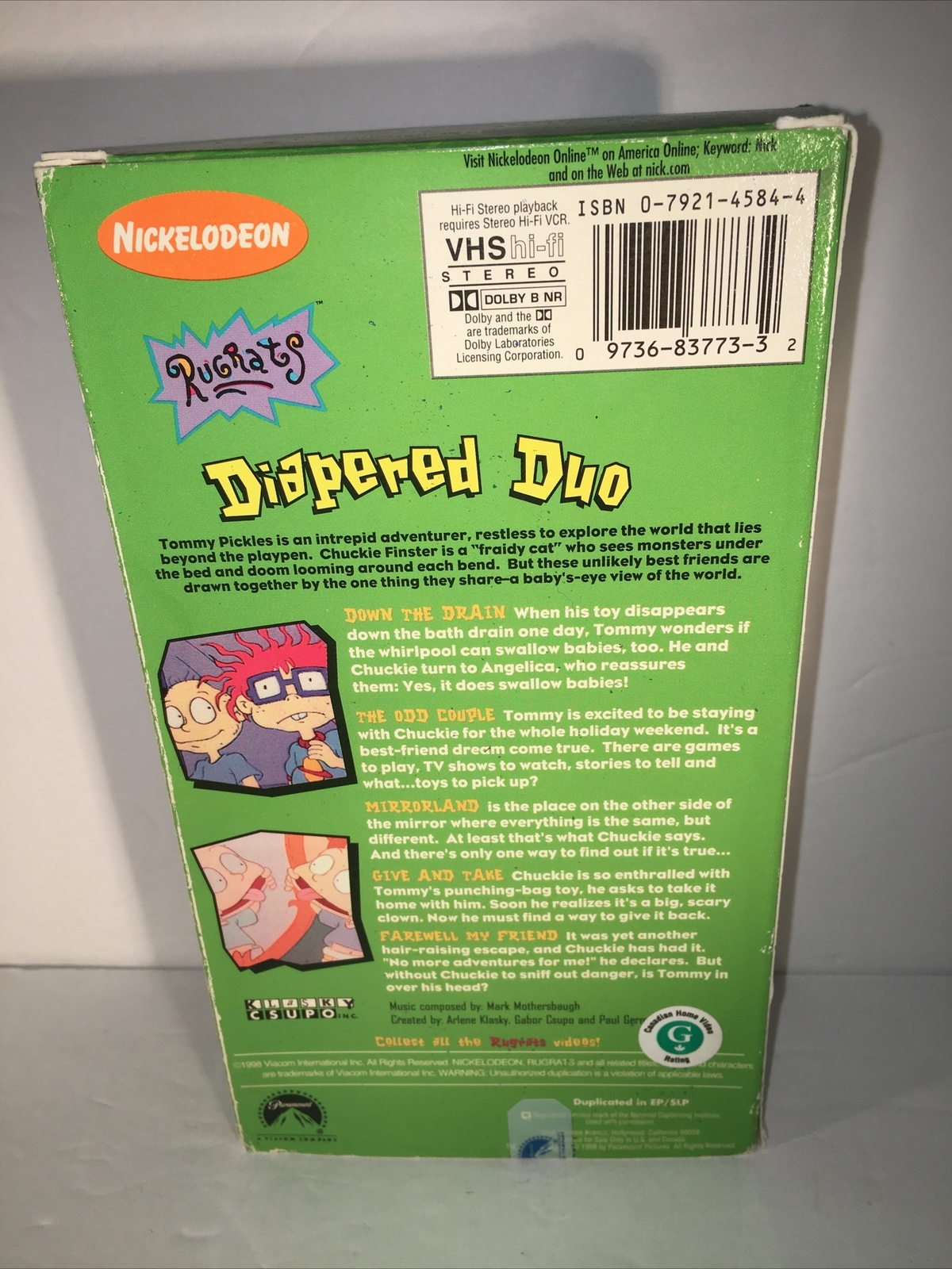 Nickelodeon Rugrats Diapered Duo VHS 5 Cartoons Nick Jr Rare Orange ...