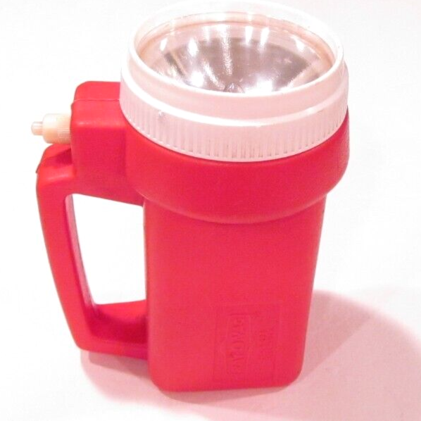 Rayovac 6V Flashlight Lantern Red with White Rim Plastic Square Body No ...