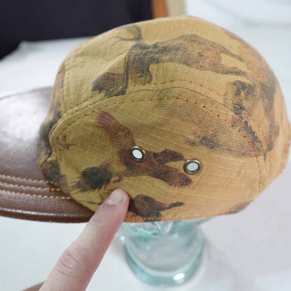 VINTAGE Hunting Hat Cap Wildlife Animals Strap Back Wide Brim Camo ...