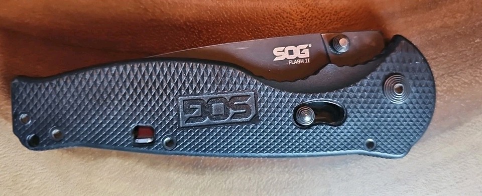 SOG FLASH 2 ASSISTED OPEN COMBO EDGE TACTICAL EDC POCKET KNIFE! BLACK ...