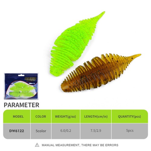 Pre-rigged Fishing Bait Bass Fishing Lures Ribbed Texture Small Jig ...
