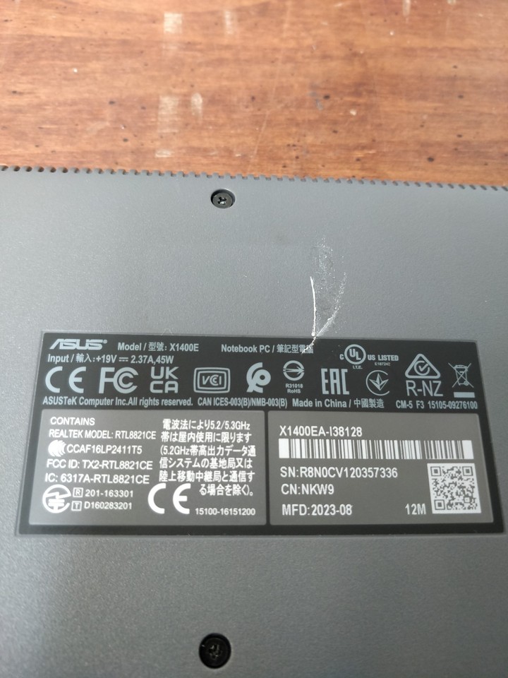 Asus Vivobook X1400E INTEL CORE I3-1115G4@1.40GHz 8GB RAMNO DRIVE PARTS ...
