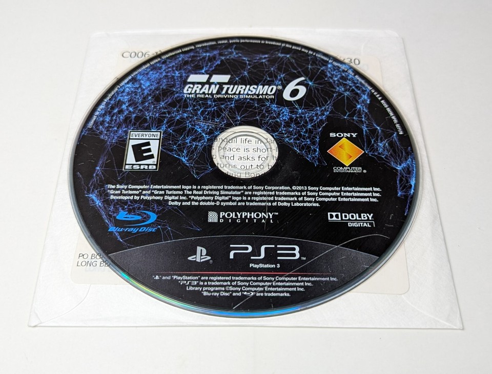 Gran Turismo 6 - Sony PS3 Racing Simulator - Disc Only / No Case | eBay