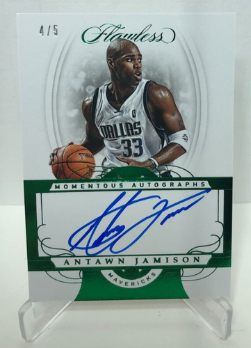 2017-18 Panini Flawless Momentous Autographs Emerald Antawn Jamison ...