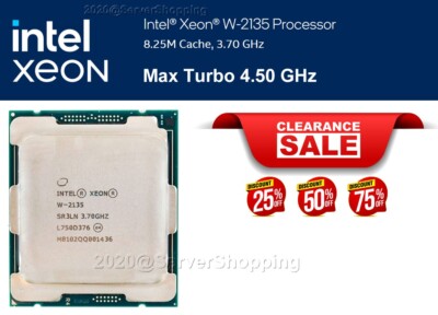 Intel Xeon W-2135 Processor CPU SR3LN 3.70GHz Turbo 4.50GHz LGA 2066 ...