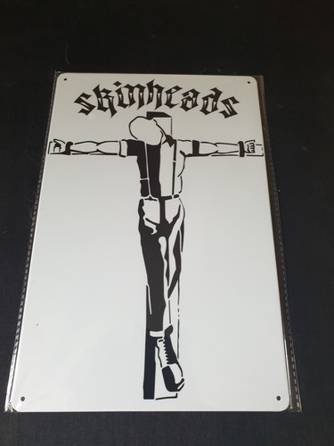 Skinhead Man On Cross Metal Sign Plaque Ska Poster Retro Garage Shed ...