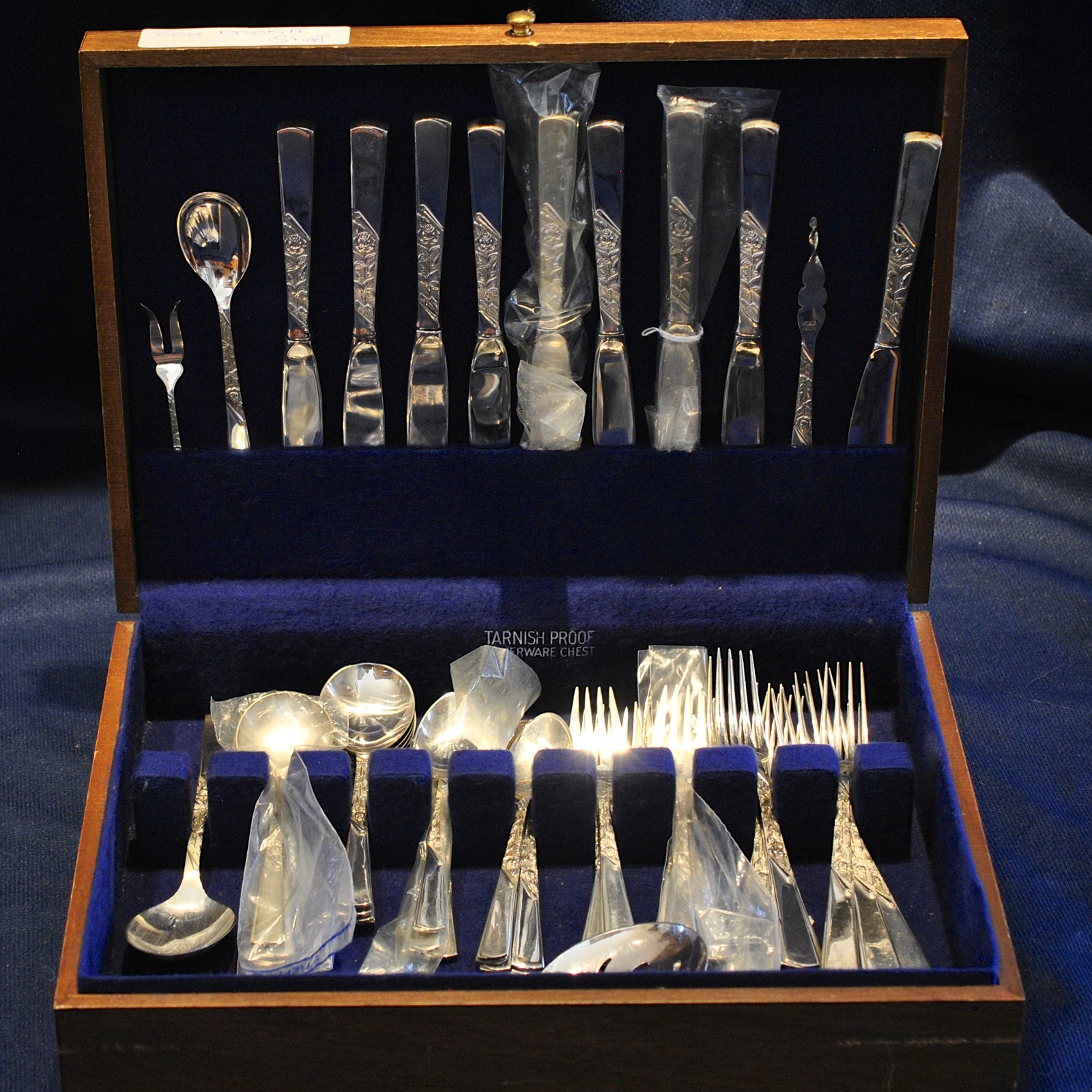 ROSE MOTIFF BY STIEFF STERLING SILVER 10 SETTINGS WITH 4 PIECES PER ...