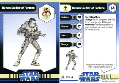 Star Wars Miniatures Clone Wars HUMAN SOLDIER OF FORTUNE #36 Mercenary ...