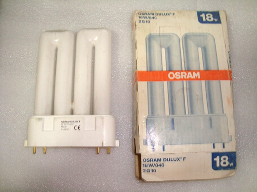 OSRAM DULUX F, 18Watt /840 cool white, 2G10 base, lamp made in Japan ...
