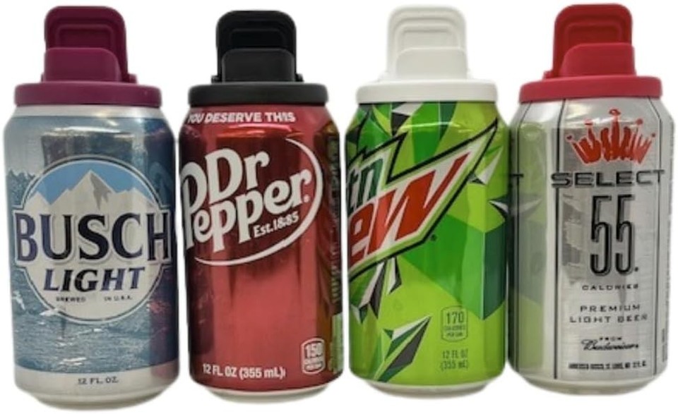 4 Pack Reusable Soda Can Savers Pop Drink Covers Lid Protector Spill ...