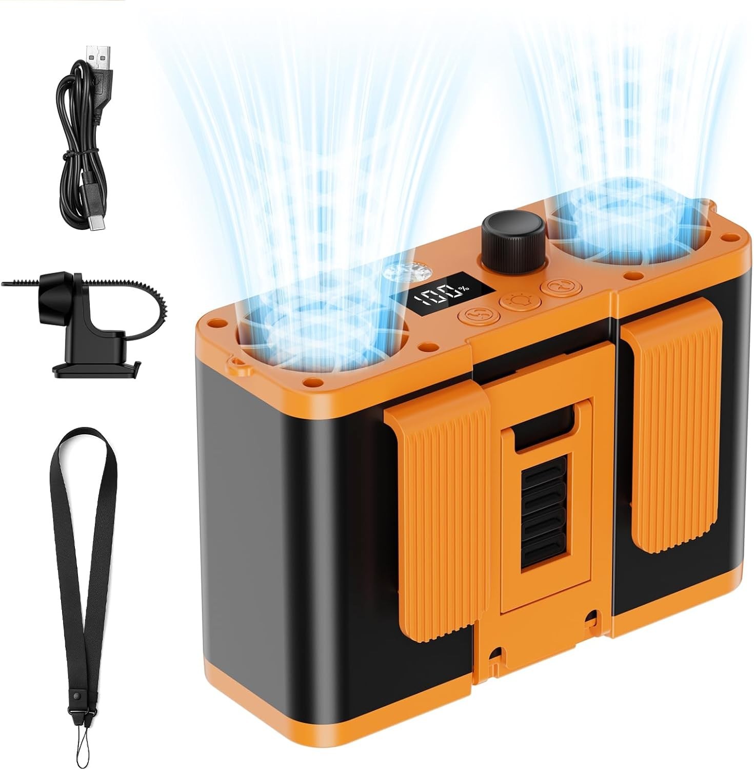 Compact Dual Fan with 100 Speed Settings - Lightweight Air Cooler for ...