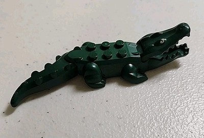 LEGO Animal ALLIGATOR CROCODILE Reptile Yellow Eyes (Earth) Dark Green ...