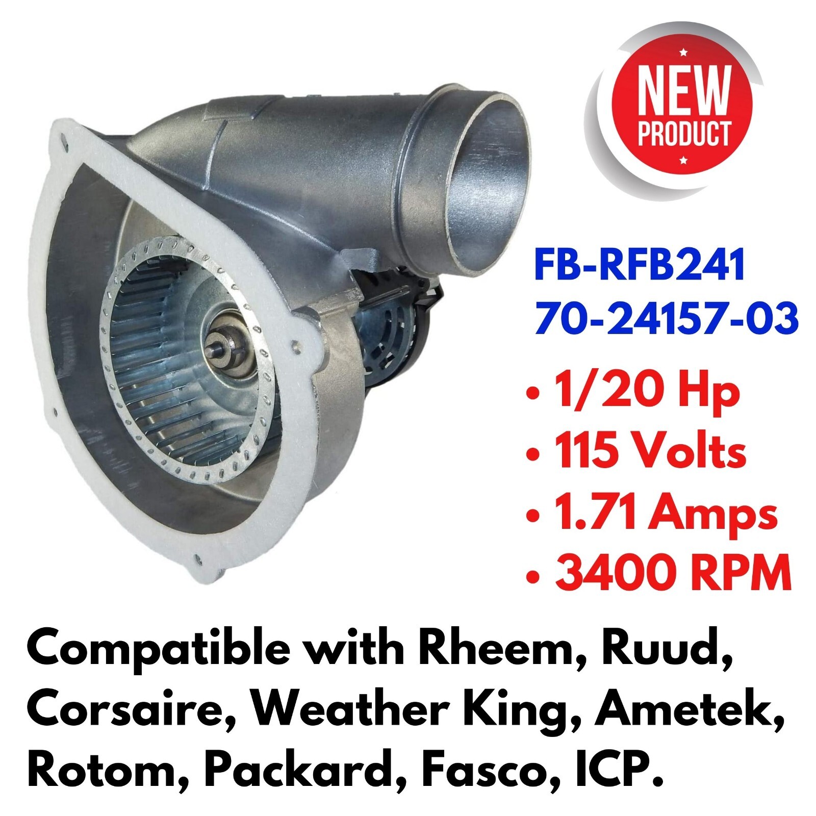 Furnace Draft Inducer Exhaust Blower Replace for Rheem Ruud Weather King Ametek | eBay