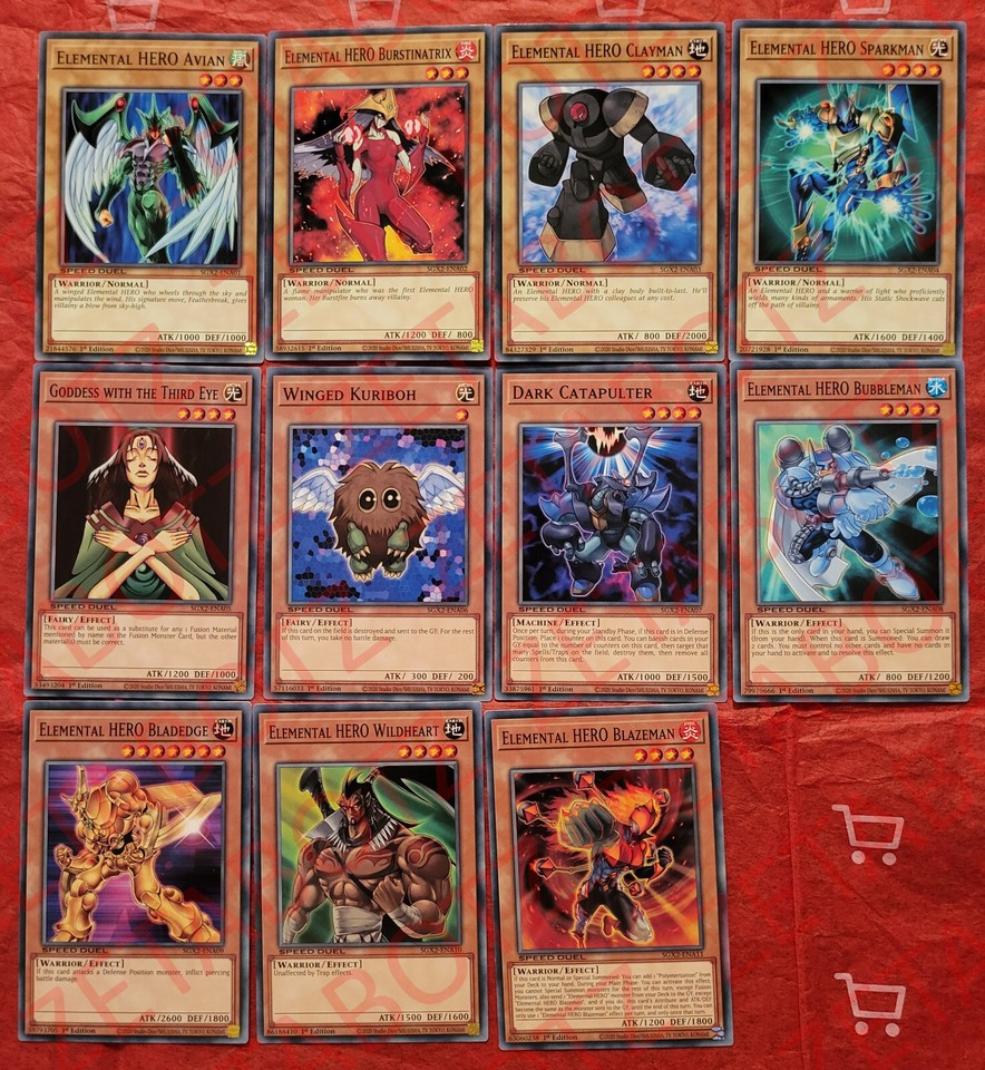 YUGIOH Elemental Hero Deck 47 Cards Evil Hero *Tempest* Honest *Neos ...