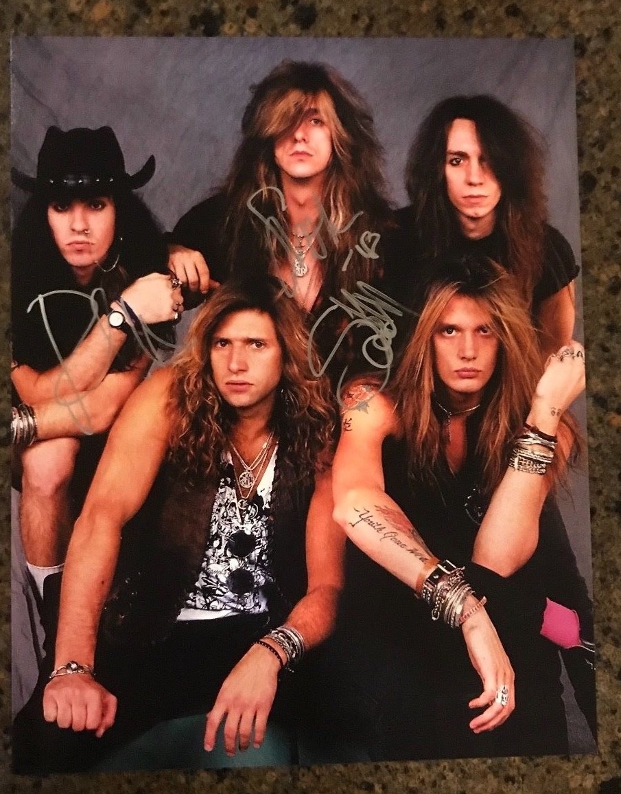 * SKID ROW * signed autographed 11x14 photo * SNAKE SABO, HILL, BOLAN ...