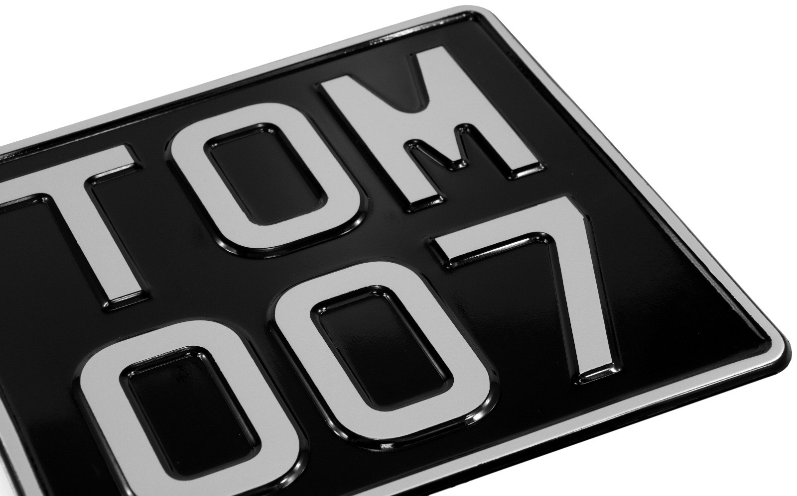 6 Digit 8x7 novelty black and silver Kids motorcycle pressed number ...