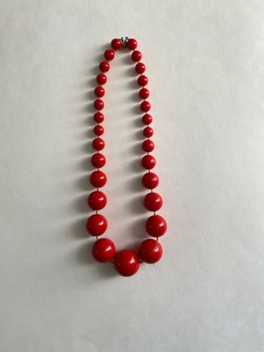 Vintage Red Plastic Beaded Balls Necklace | eBay