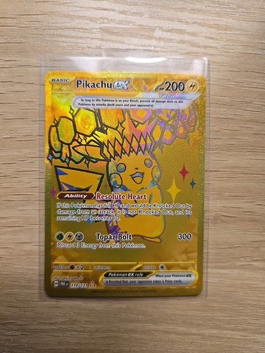 Pokémon Prismatic Evolutions Gold Pikachu ex 179/131 Secret Rare MINT ...