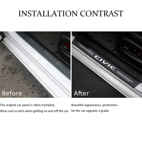 4PCS Car Door Step Plate Sill Scuff Cover Anti Scratch Protector For ...