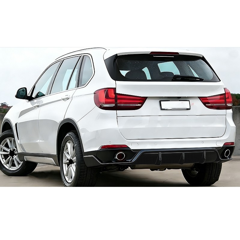 For BMW X5 F15 2014-2018 Base Sedan Carbon Look Rear Bumper+Splitter ...