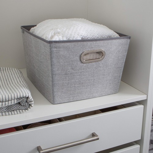 Grommet Bins Heather Grey Soft Storage Collection, Large Tote | eBay