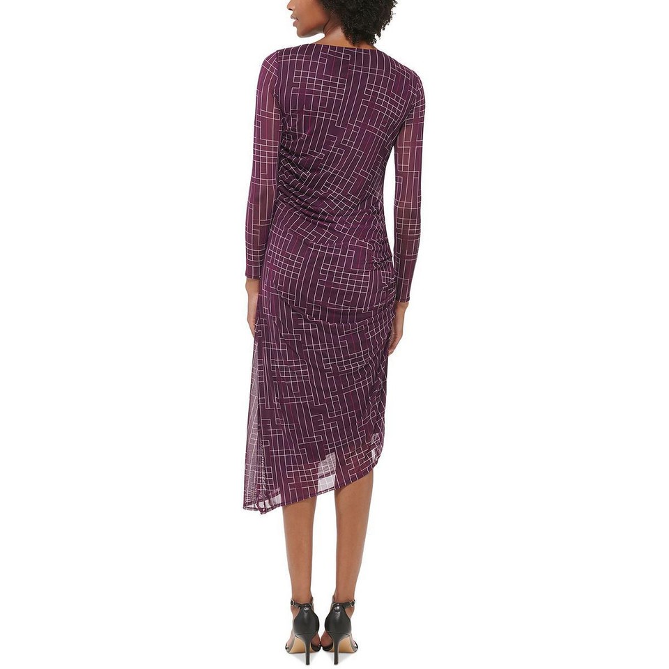 Calvin Klein Womens Purple Window Pane Midi Bodycon Dress XL BHFO 9411 ...