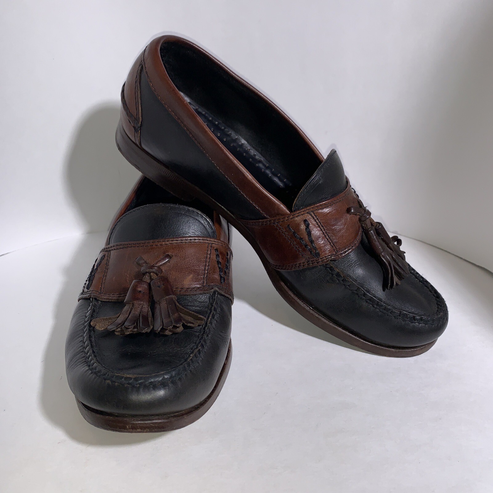 Mens Cole Haan Country Brown Leather Tasseled Loafers… - Gem