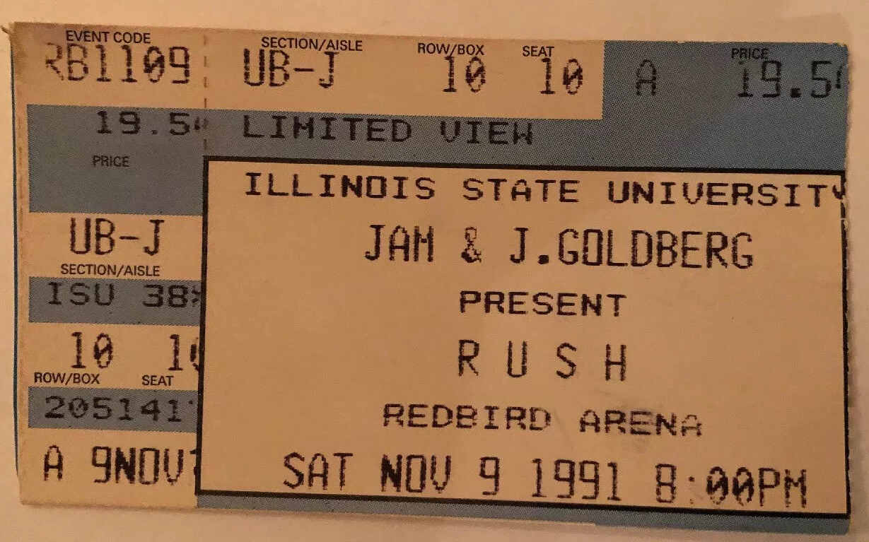 RUSH Concert Ticket Stub 1991 ISU | eBay