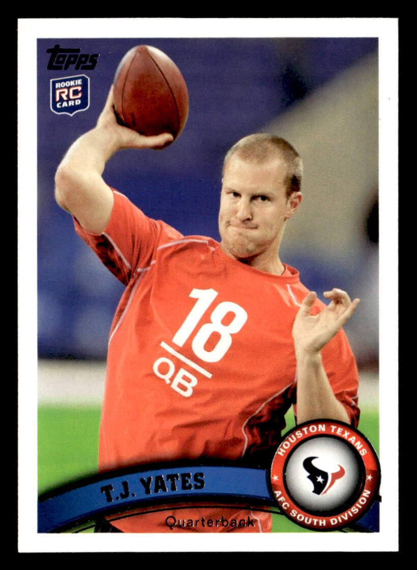 T.J. Yates 2011 Topps Rookie Card #74 Houston Texans | eBay