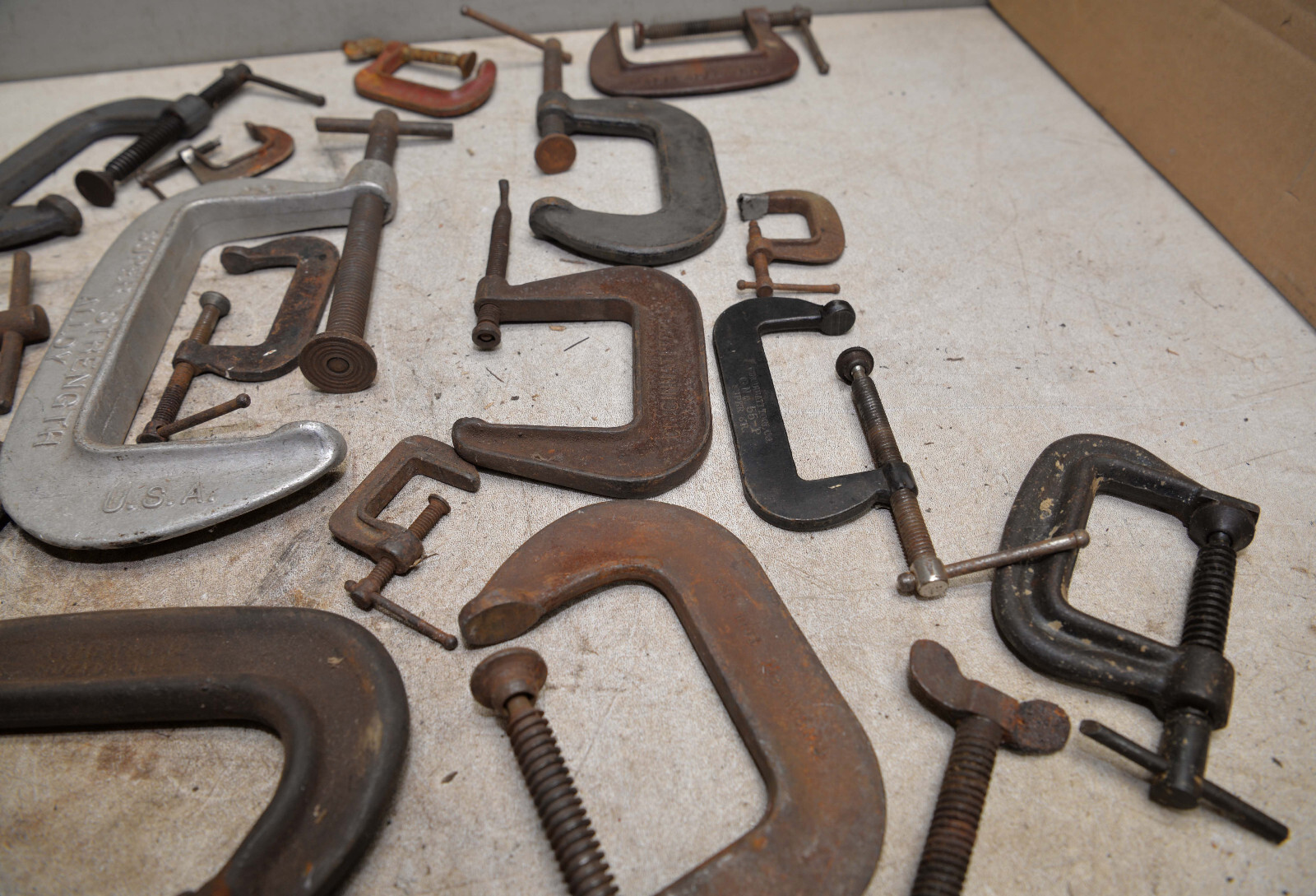 25 vintage clamps mechanics machinist US quality collectible tool lot ...