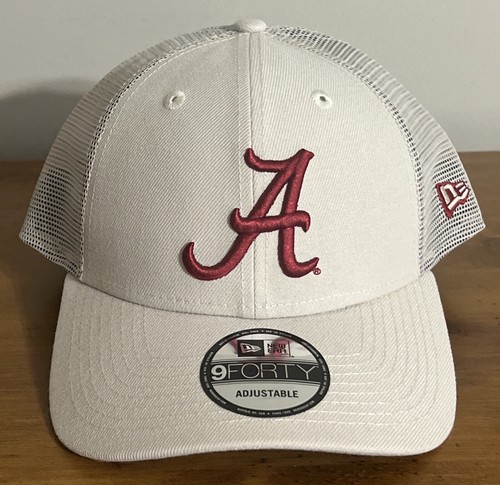 New Era Alabama Crimson Tide 9Forty Khaki Snapback Adjustable Mesh Cap ...