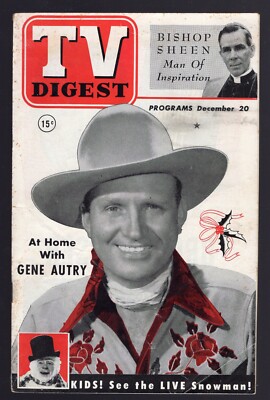 1952 PHILADELPHIA TV DIGEST TV GUIDE / SINGING COWBOY GENE AUTRY 2 PAGE ...