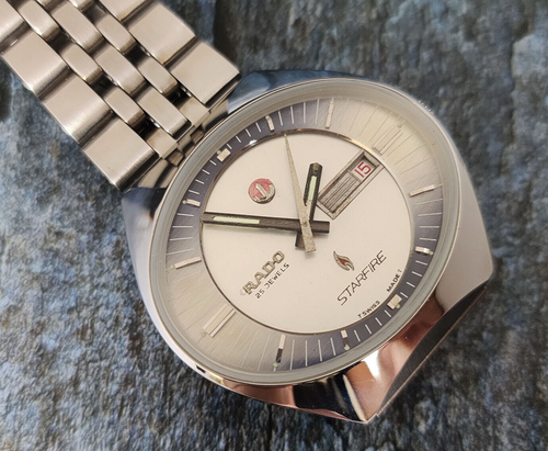 VINTAGE RADO STARFIRE AUTOMATIC STAINLESS STEEL VINTAGE OVAL CASE ...