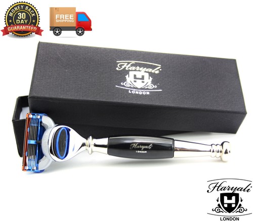 5 EDGE SHAVING RAZOR WITH BLACK & SILVER MEN SHAVE RAZORS HARYALI ...