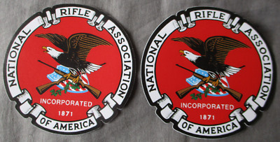 2x NRA National Rifle Association New Vinyl Sticker Decal 3" round FREE ...