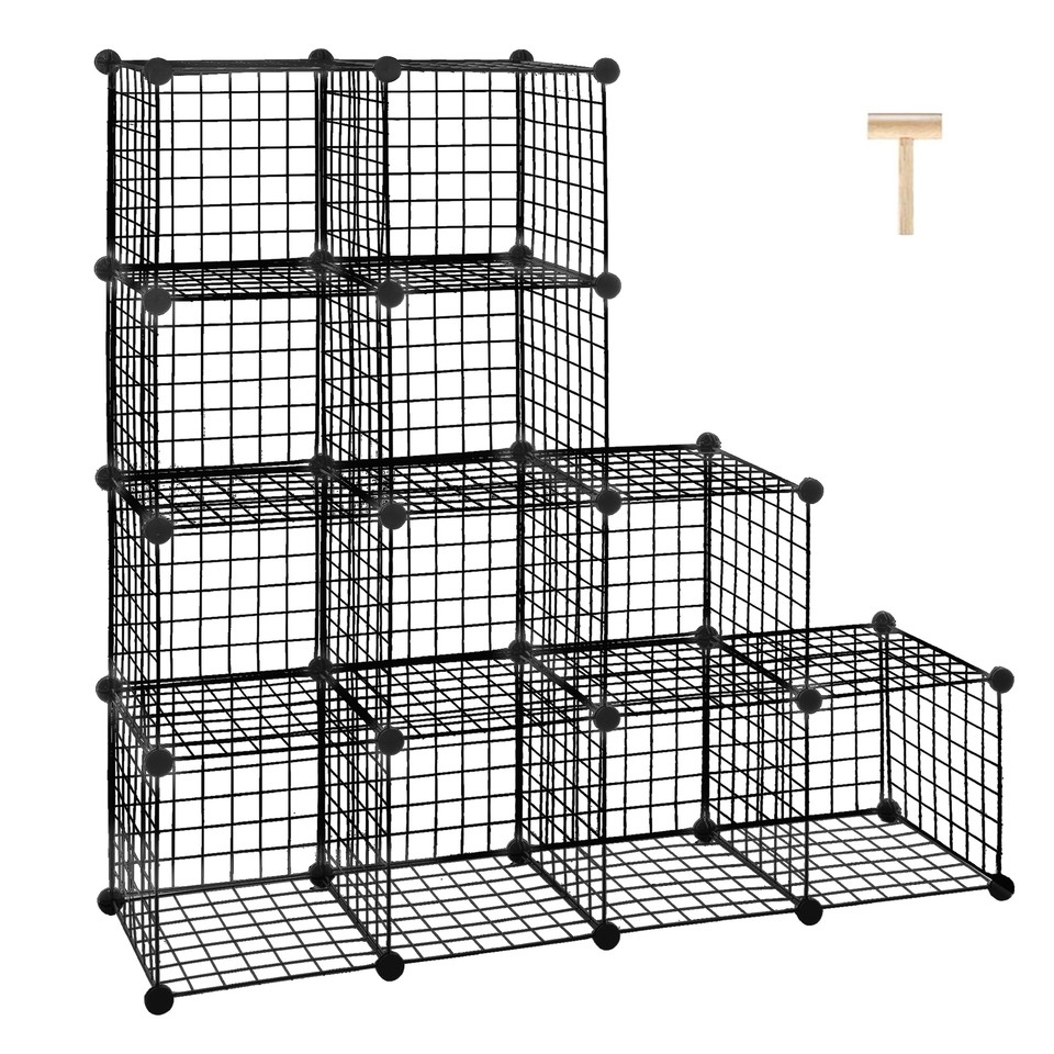 Wire Cube Storage 12-Cube Storage Organizer Bins Wire Shelving Modular ...