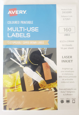 Avery Multi-Use Labels 160 Pack Product 393280 Copper Brown Labels 63.5 ...