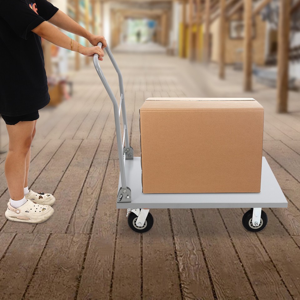 220LBS Folding Platform Cart Rolling Flatbed Cart Hand Platform Truck ...