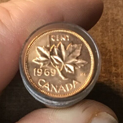 1969 Canadian Penny One Cent BU Brilliant Uncirculated Canada From ...